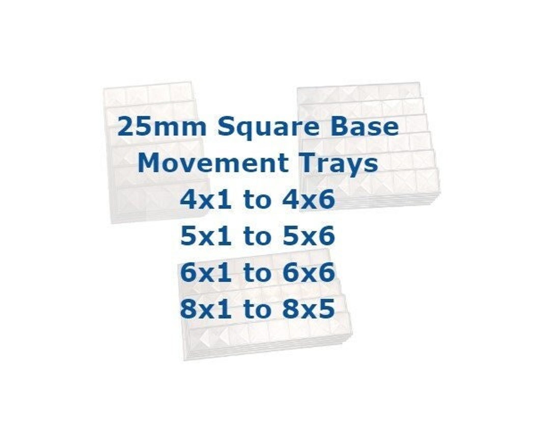 25mm Square Base Movement Trays for Warhammer Old World, Warhammer ...