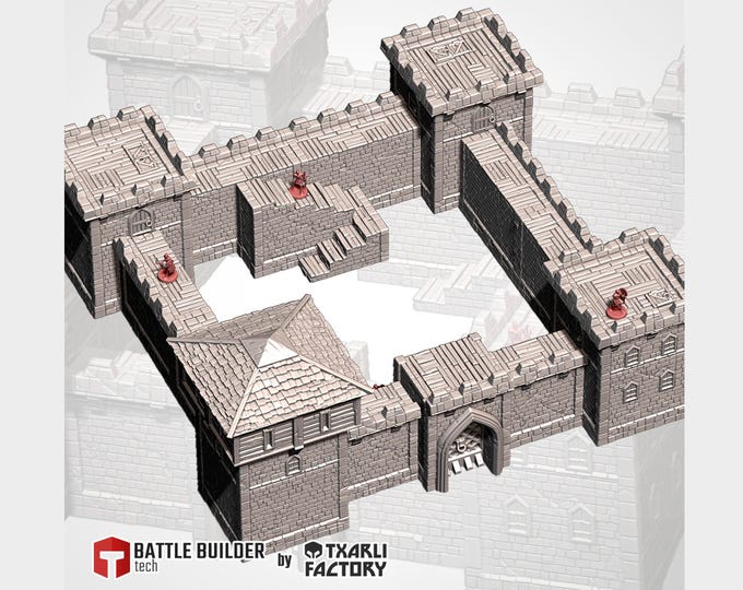 Medieval Fortress Terrain: 3D Printed Modular Castle Set for 28mm 32mm ...