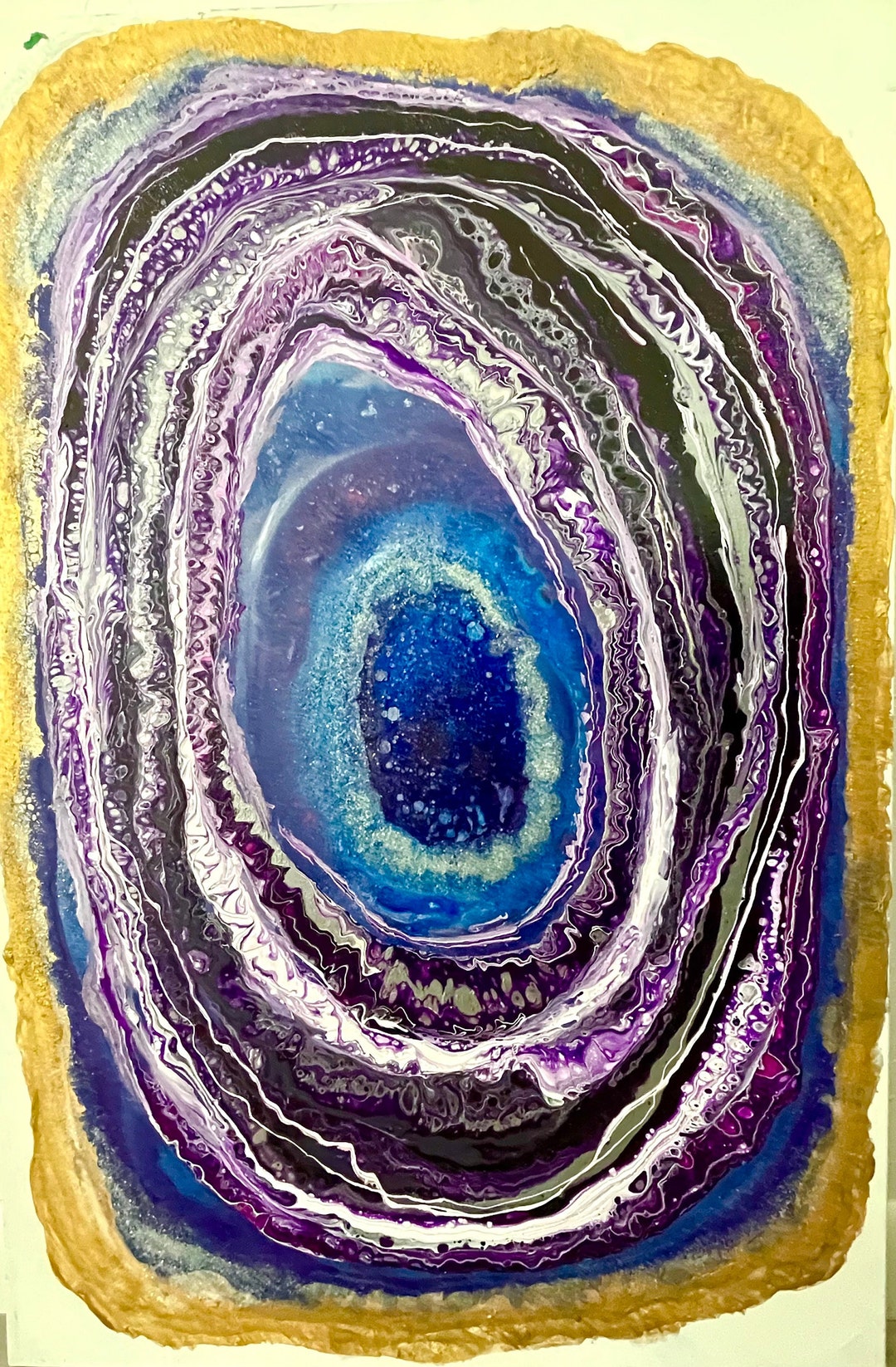 Purple Geode Acrylic Painting - Etsy