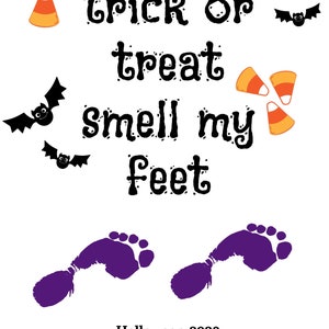 Halloween Footprint Art Craft Trick or Treat Smell My Feet - Etsy