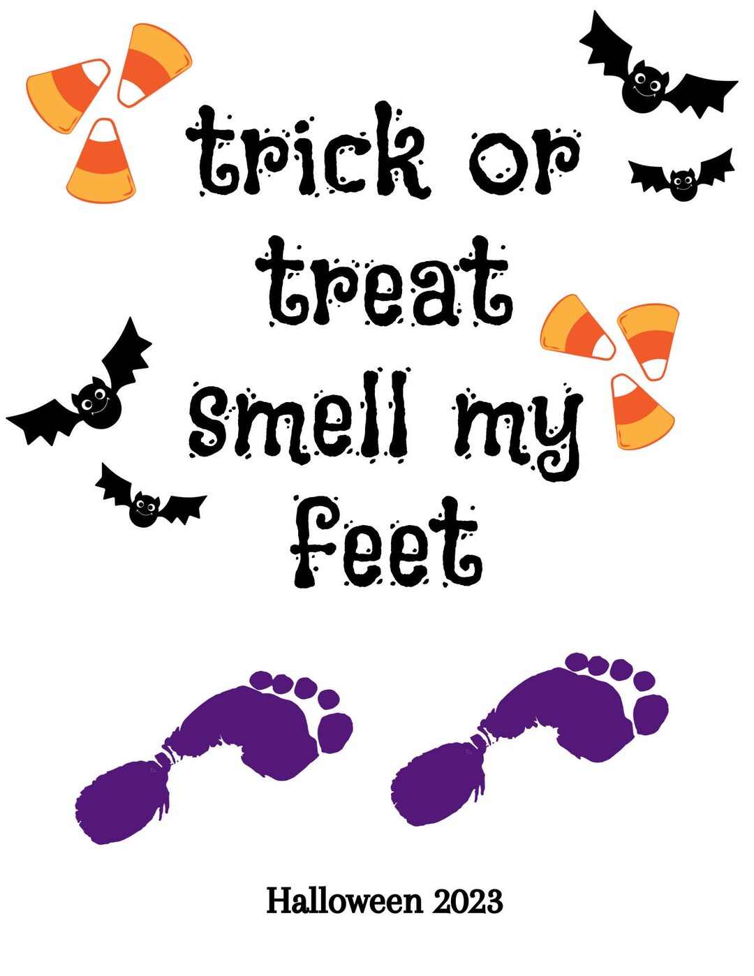 Halloween Footprint Art Craft Trick or Treat Smell My Feet - Etsy