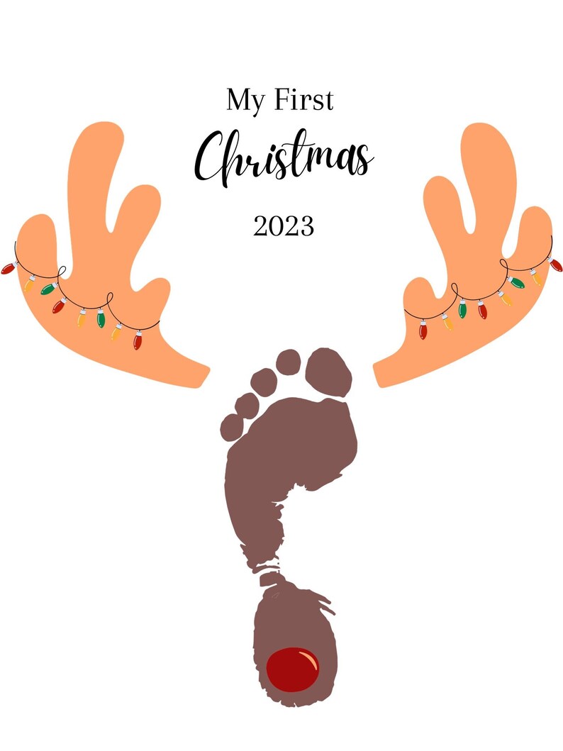 Baby’s First Christmas Footprints - Reindeer - Etsy