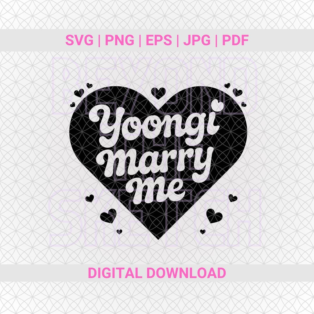 Yoongi Marry Me Svg Png, BTS Suga Agustd, BTS Decal Sticker, BTS Svg ...