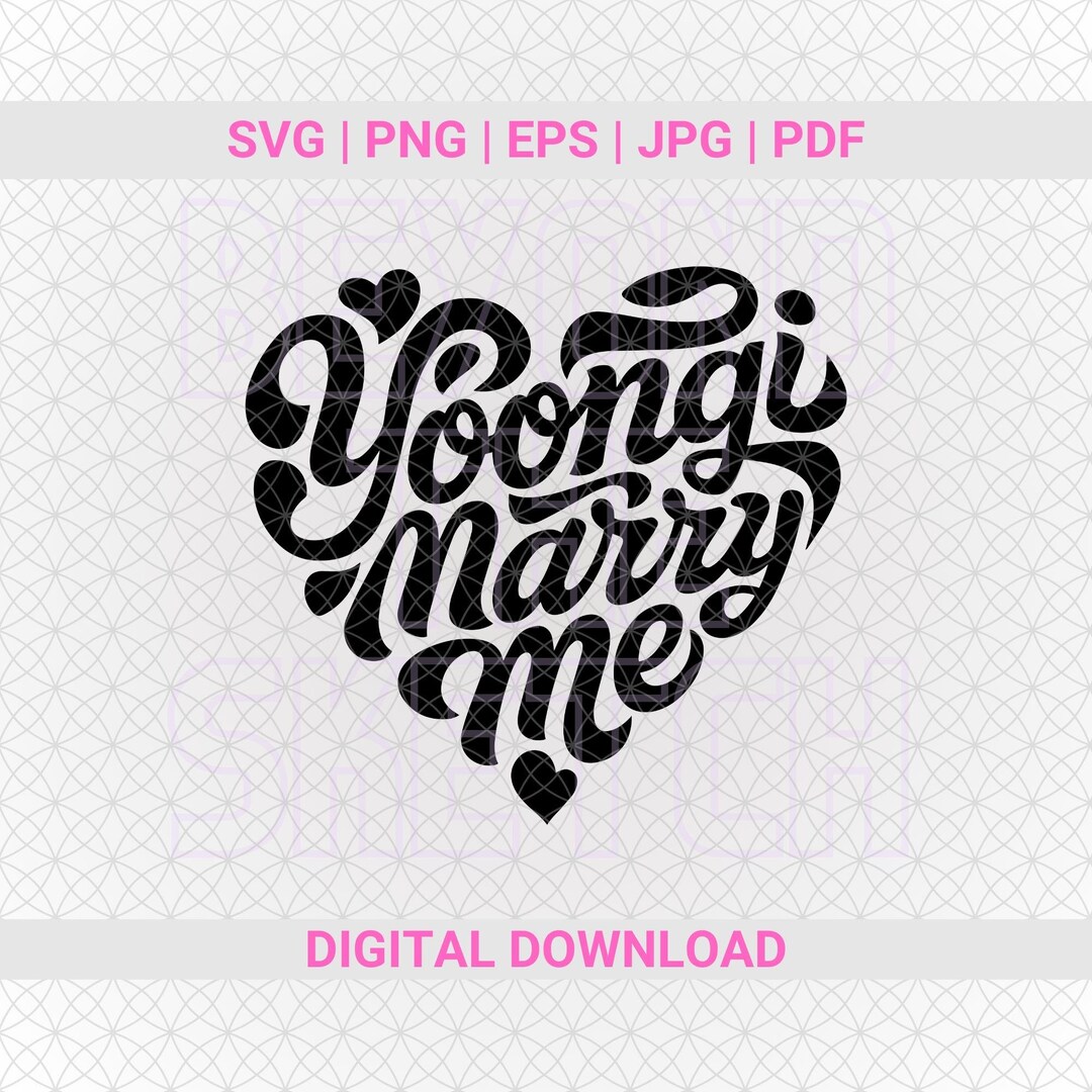 Yoongi Marry Me SVG PNG, Suga Agustd Decal Sticker, Kpop Keychain Svg ...