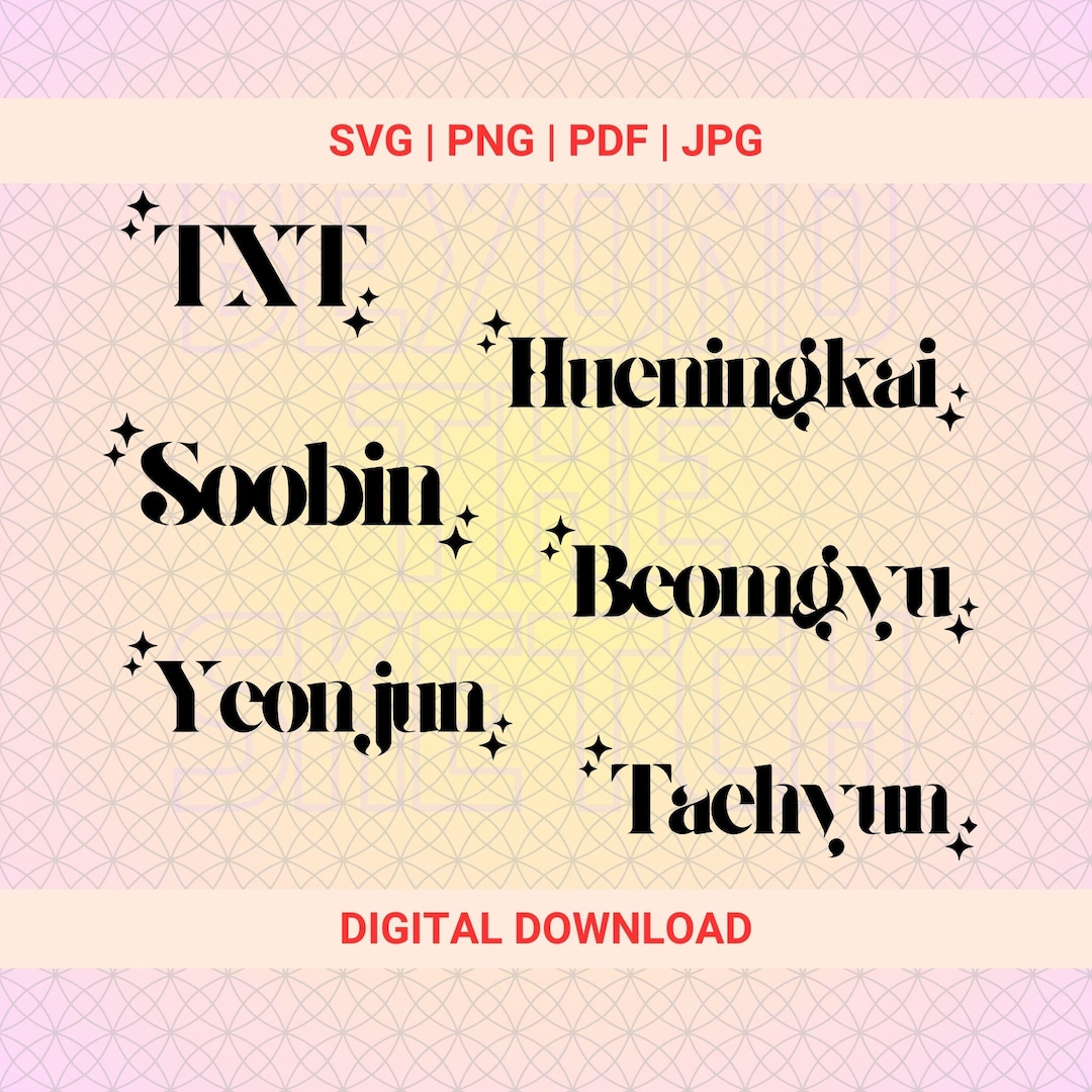 TXT Tomorrow X Together SVG Png Pdf Jpg Eps Txt Decal Txt Sticker MOA ...
