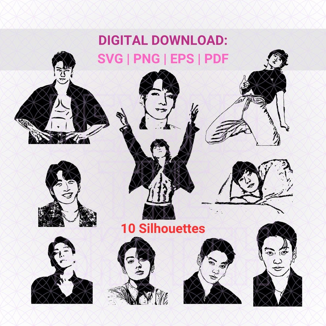 Jungkook Svg Png Vector Cut Files for Cricut Silhouette, Bundle Svg, JK ...