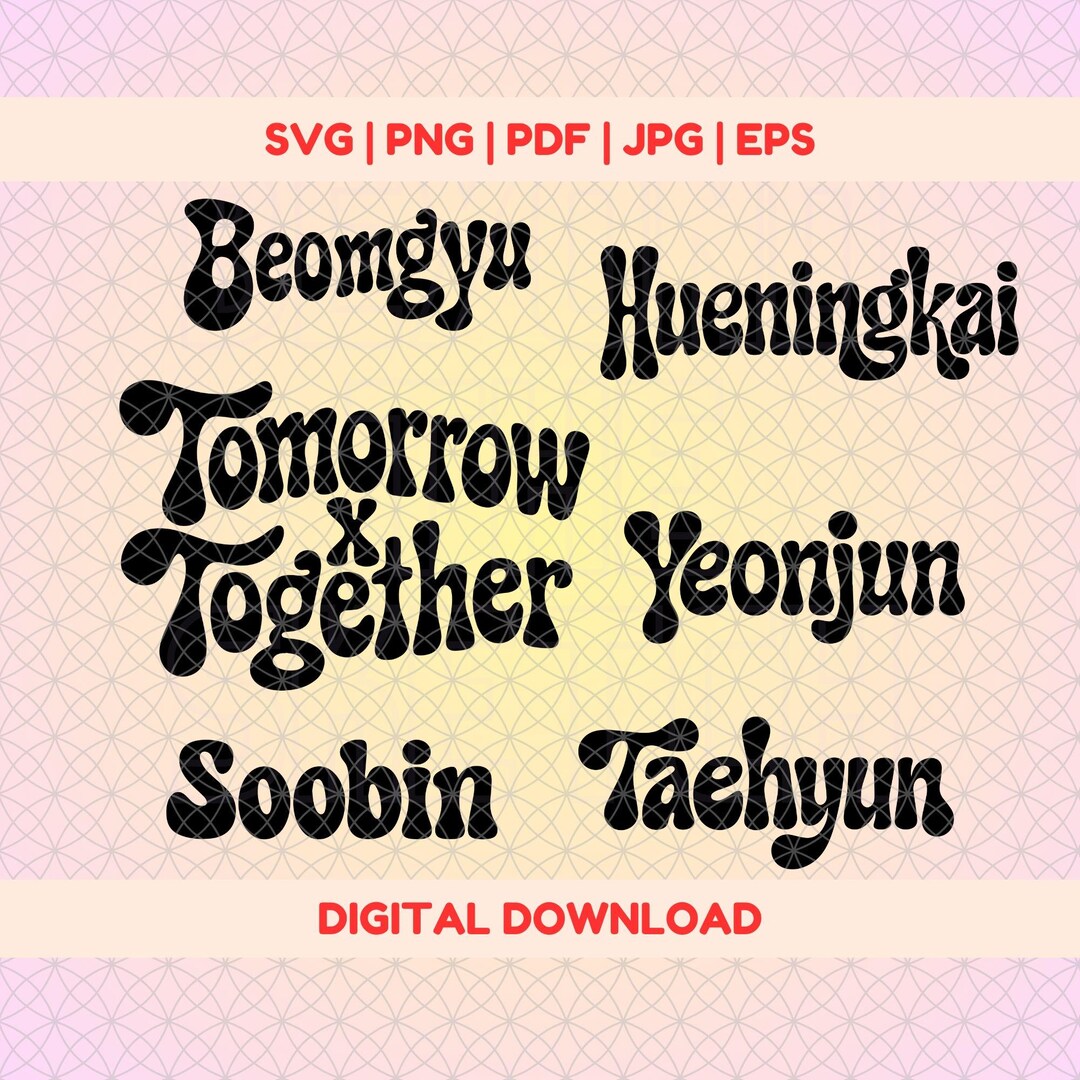 Tomorrow X Together TXT Svg Png Pdf Jpg Eps TXT Decal Vector Files for ...