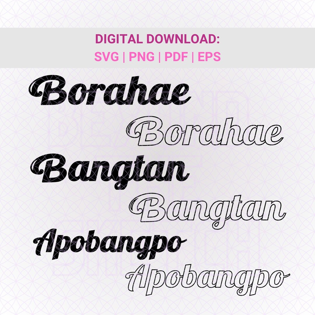Borahae Bangtan Apobangpo Svg PNG, I Purple You, Gift for ARMY, Vector ...