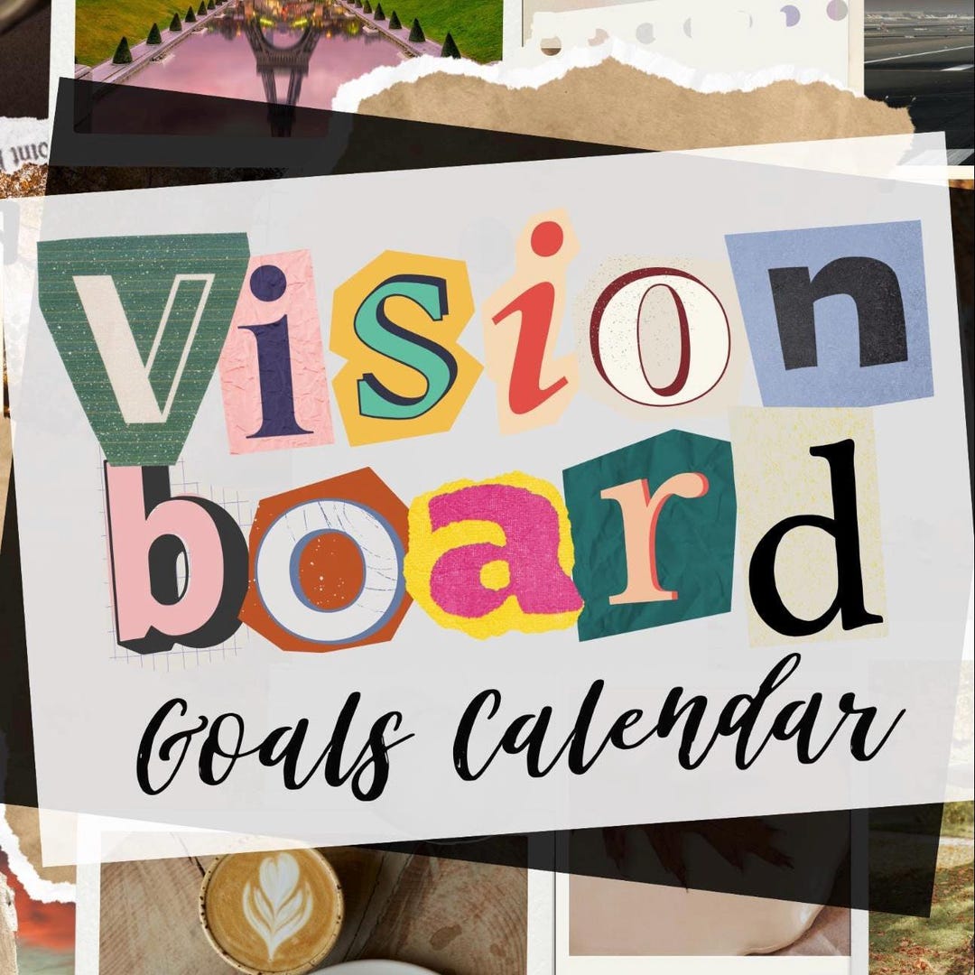 Vision Board Goals Calendar 2026 Monthly Planner, Manifestation Vision ...
