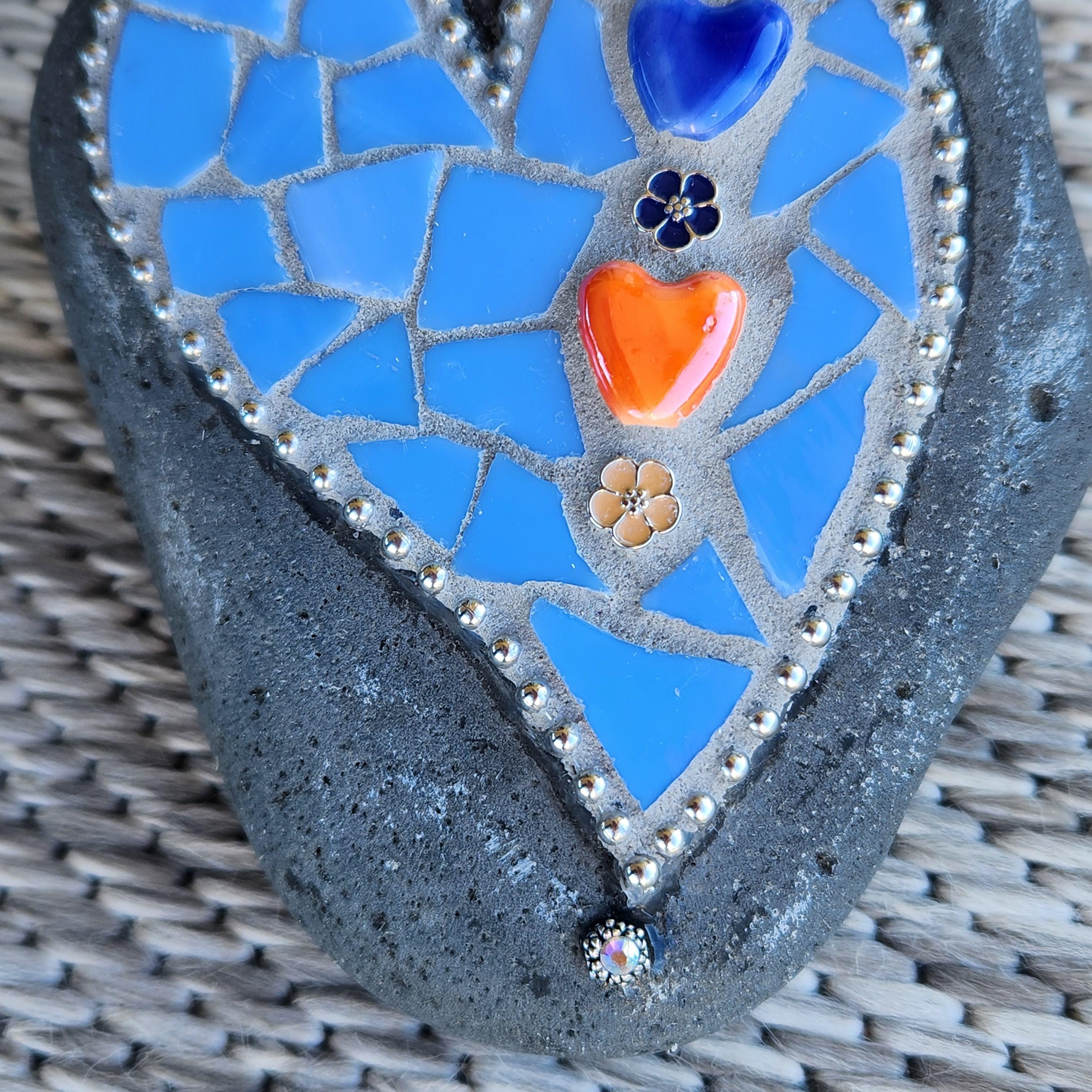 Periwinkle Hearts Friendship Mosaic Stone - Etsy