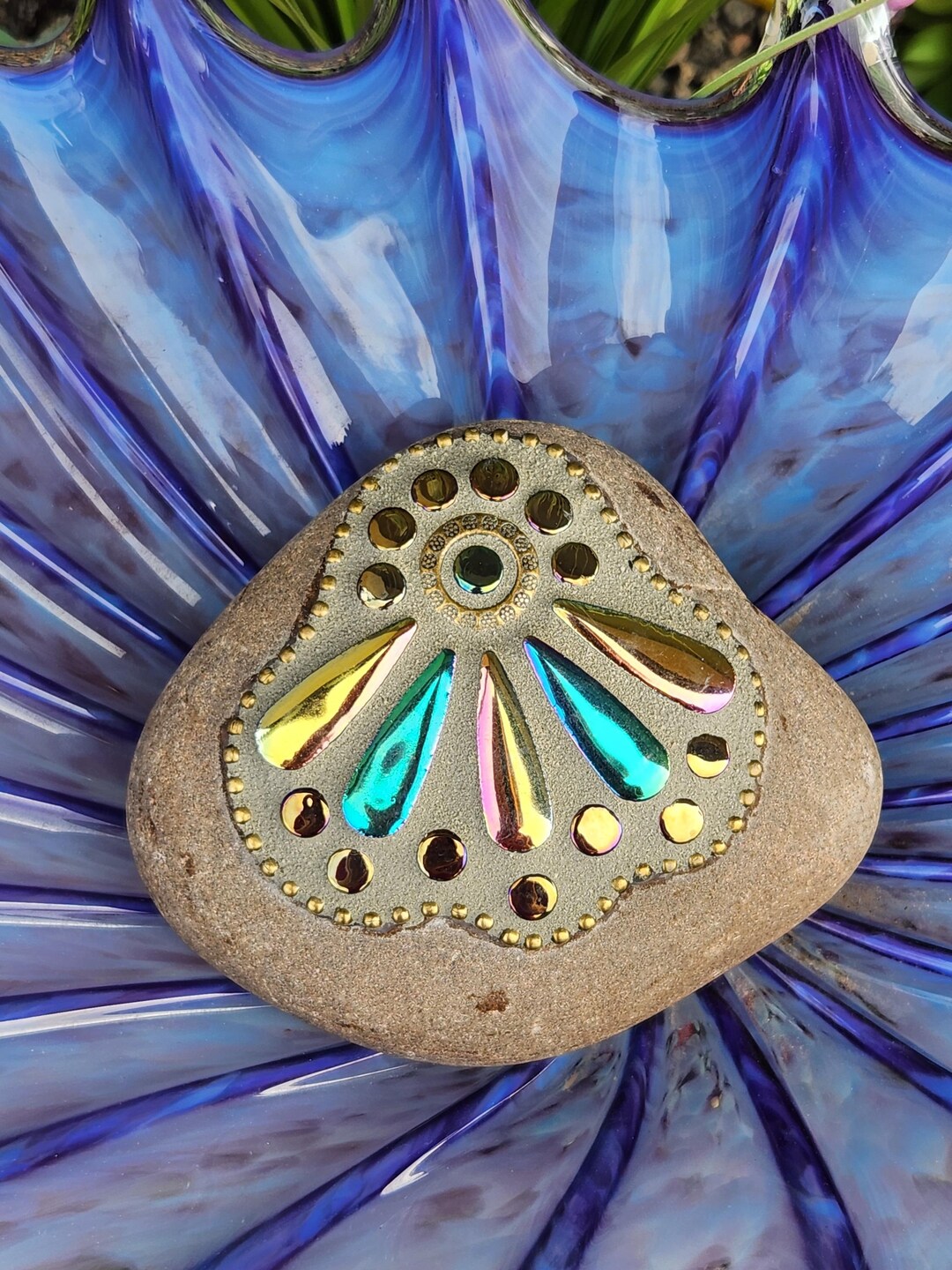 Alien Spaceship Mosaic Friendship Stone - Etsy