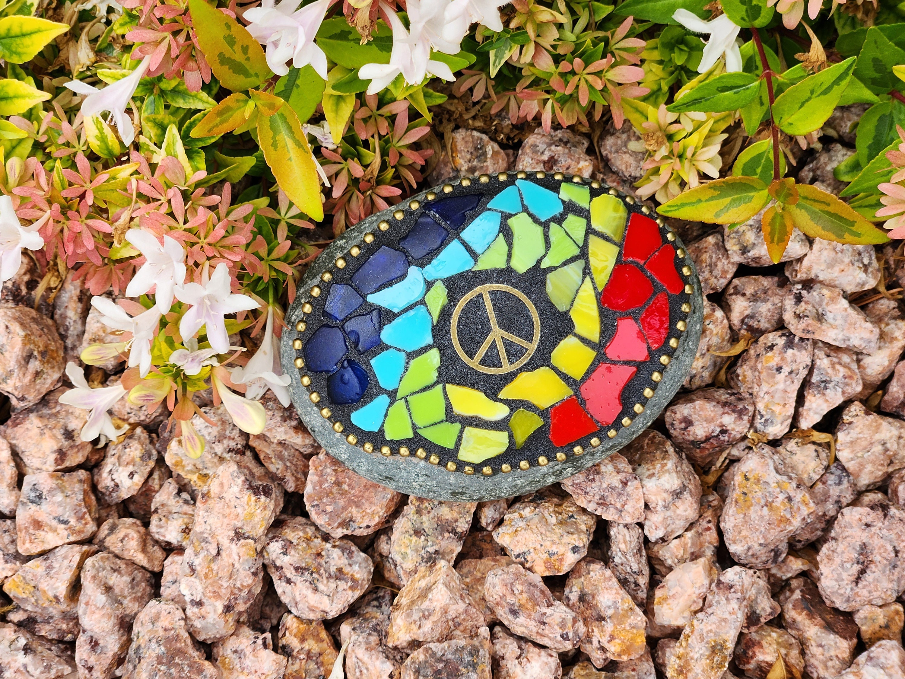 Peace Sign Friendship Mosaic Stone - Etsy