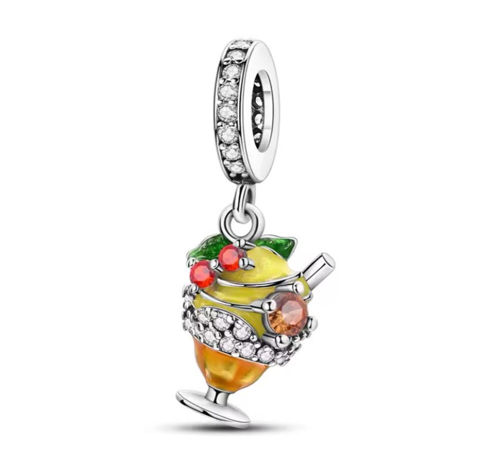 Original Ice Cream Cocktail Charm, Boozy Milkshake Drink Charm, Silver ...