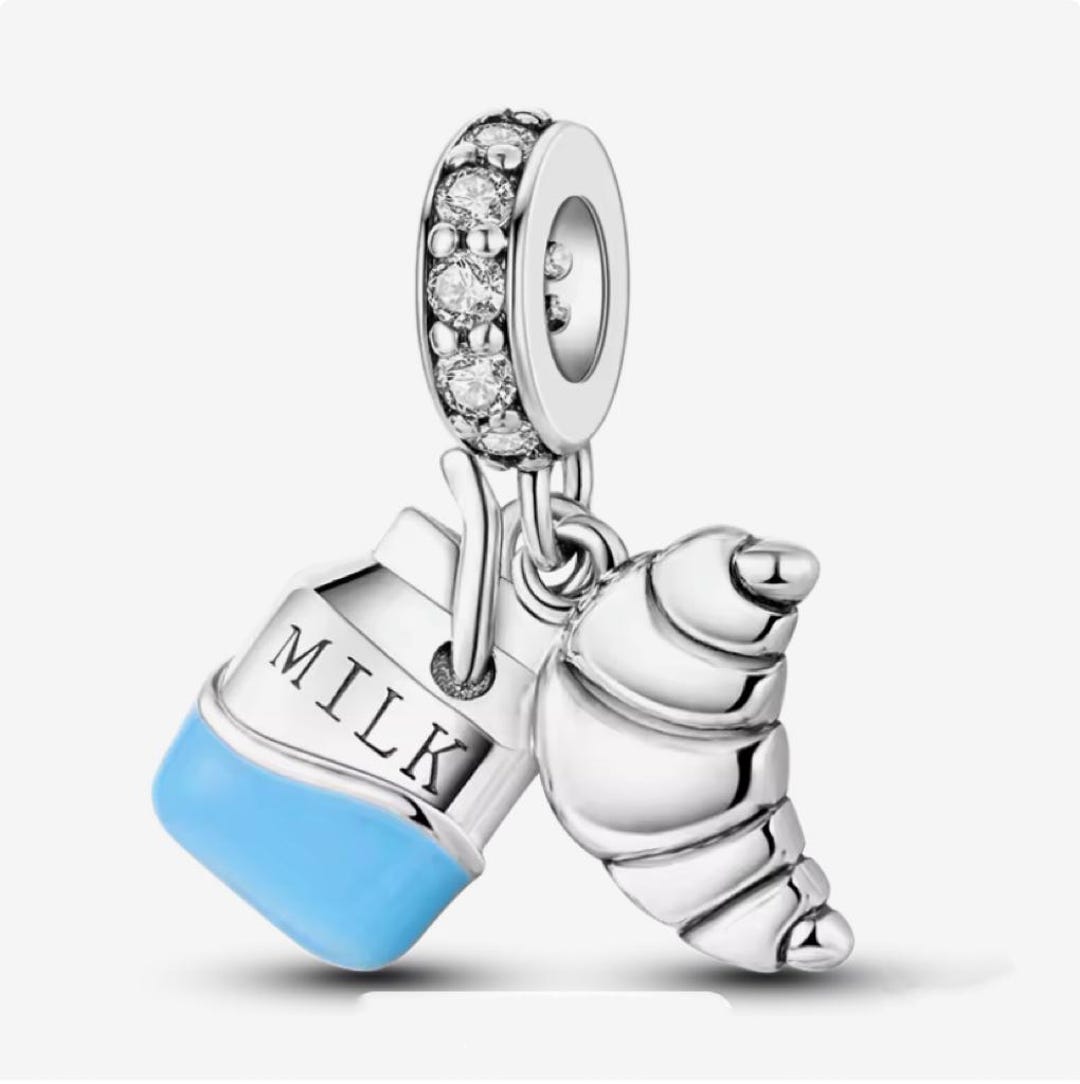 Original Milk Croissant Charm, Milk Carton and Bread Charm, Thick ...