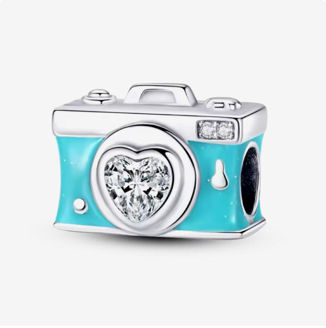 Camera Charm Serie - Blue & Pink, Instant Camera Charms, Silver Plated ...