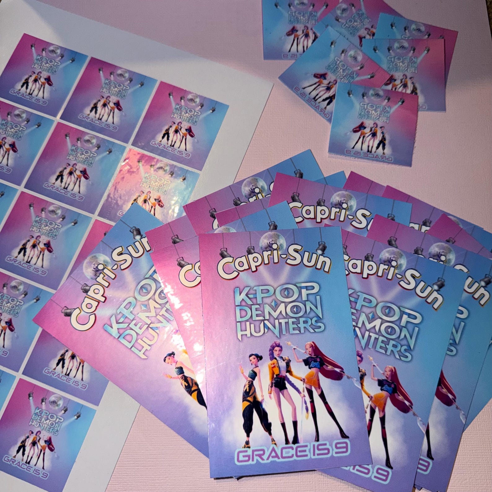 K-pop Demon Hunter Capri Sun Labels | Personalised Party Drink Pouch ...