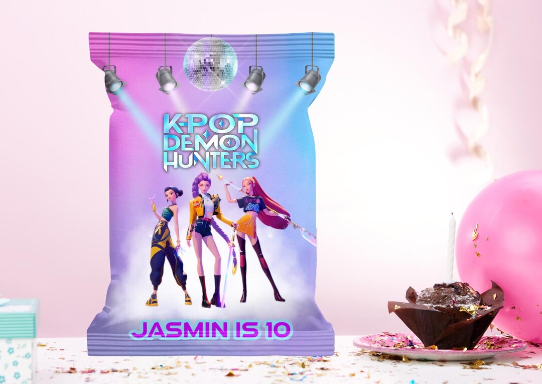 Personalised K-pop Demon Hunter Party Favor Bags | Custom Snack Pack ...