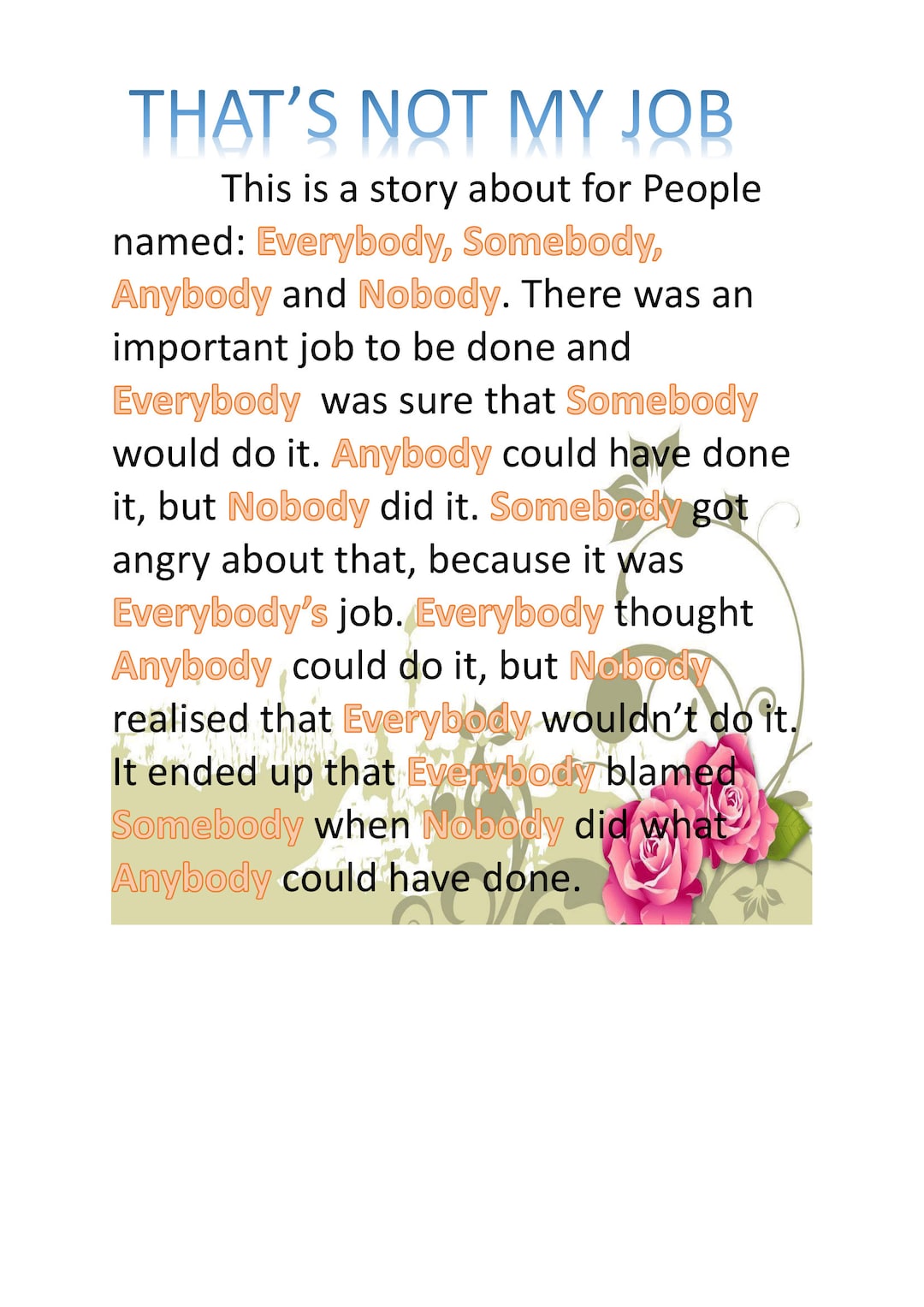 1pc That's Not My Job Sign Printable and Downloadable - Etsy