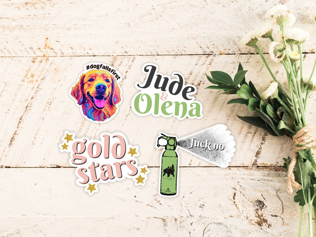 Set of 4 Die-cut Vinyl Stickers Decals Based on Romance Novel Hey Jude ...