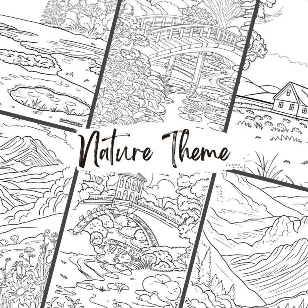 Coloring Pages Nature Theme Printable, Colouring Sheets : A Peaceful ...