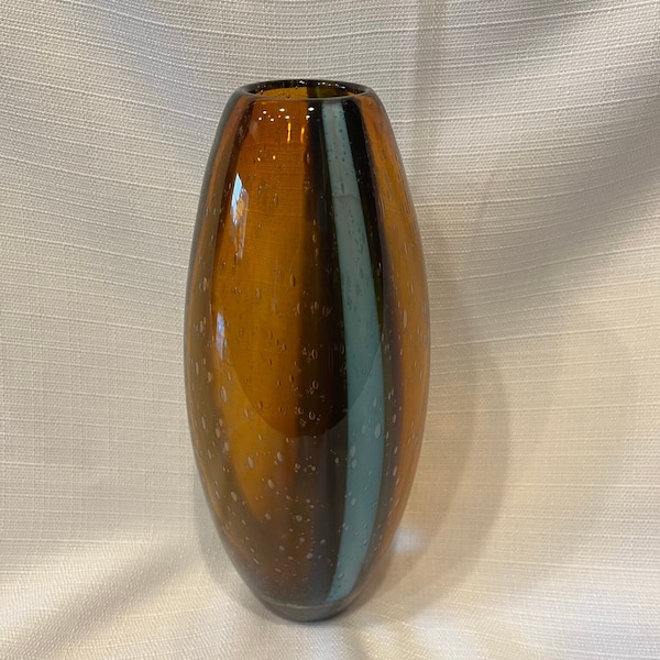 Blown Glass Brown Vase - Etsy