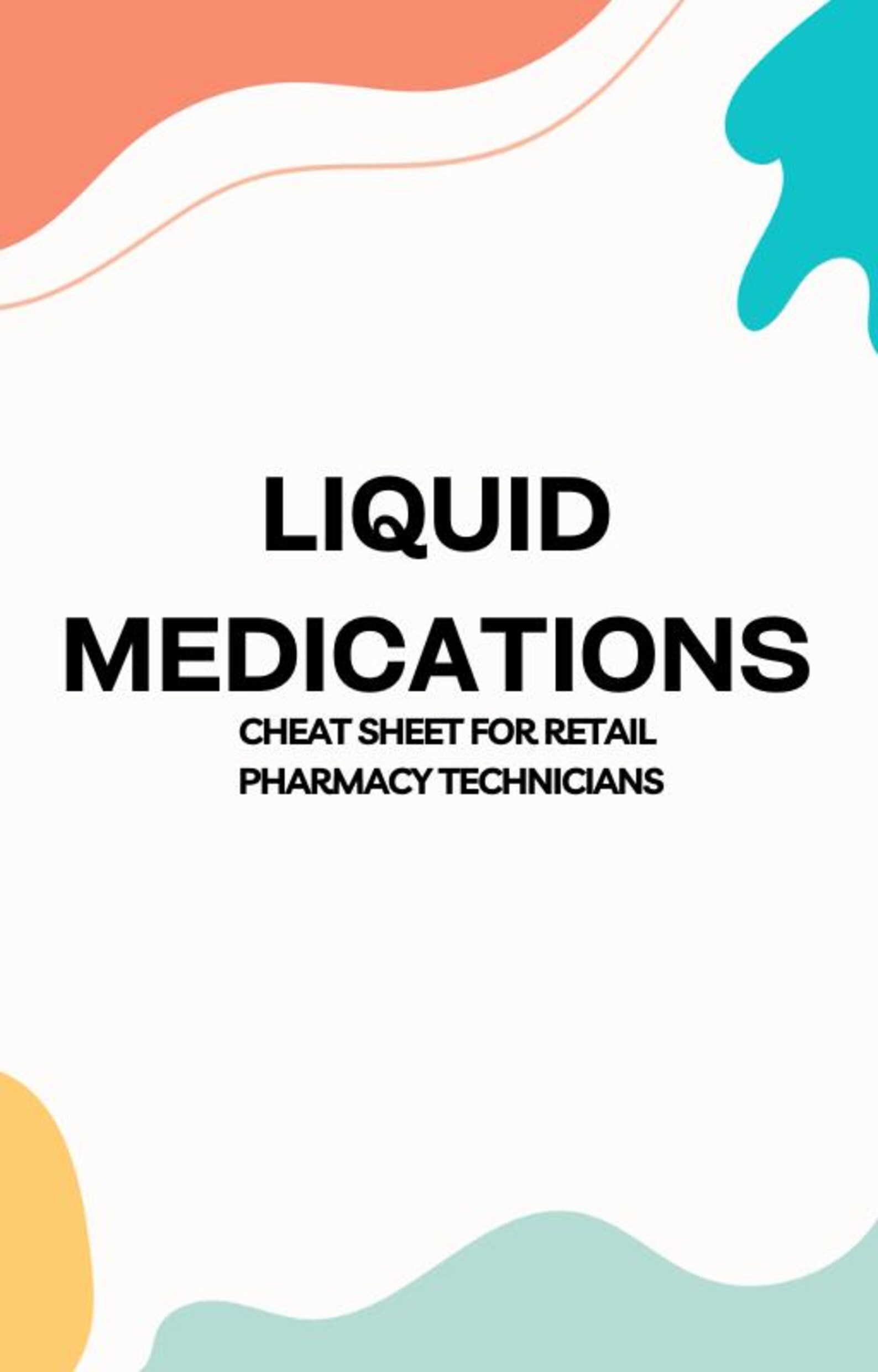 Liquid Medication Cheat Sheet (dosage, Helpful Tips, Measurements) - Etsy