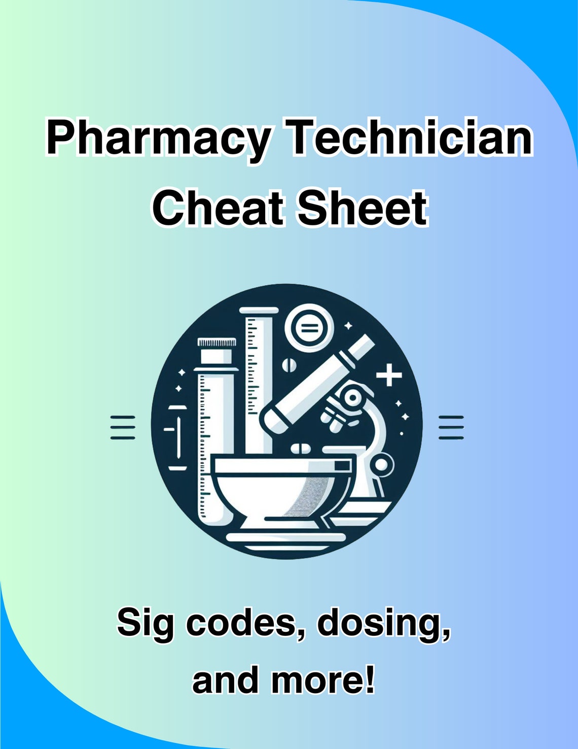 Pharmacy Technician Cheat Sheet Set (sig Codes, Dosage, Etc.) - Etsy