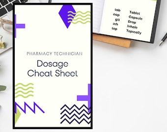 Pharmacy Technician Cheat Sheet Set (sig Codes, Dosage, Etc.) - Etsy