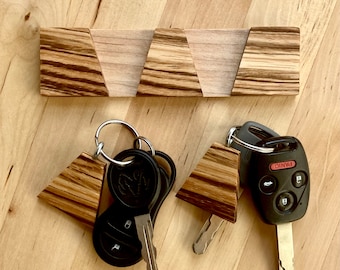 Wood Double Key Rack and Matching Fobs-wenge - Etsy