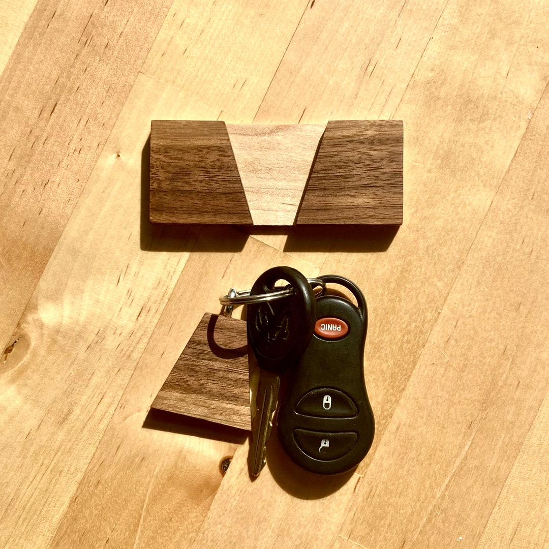 Wood Key Rack and Matching Fob-walnut - Etsy