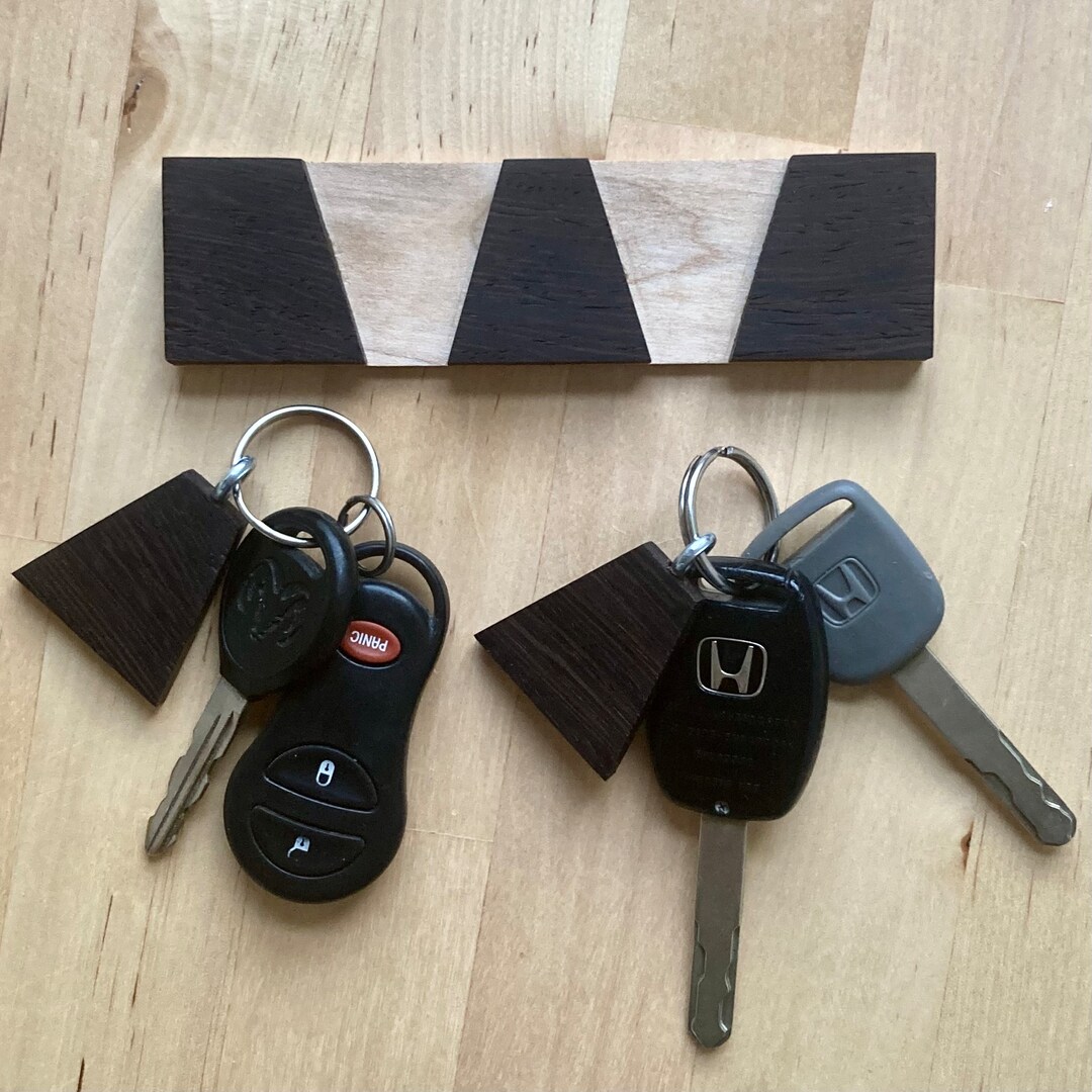 Wood Double Key Rack and Matching Fobs-wenge - Etsy