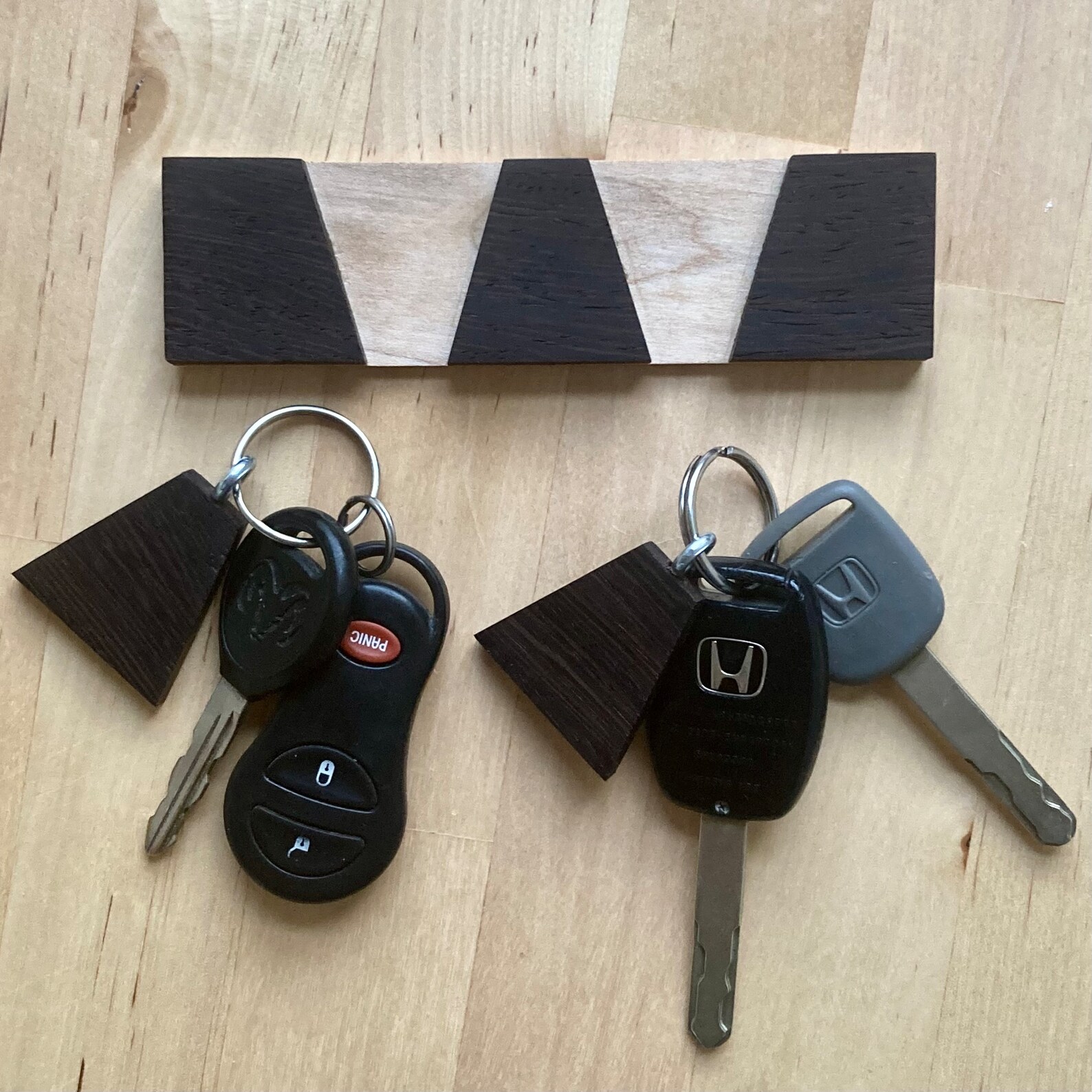 Wood Double Key Rack and Matching Fobs-wenge - Etsy