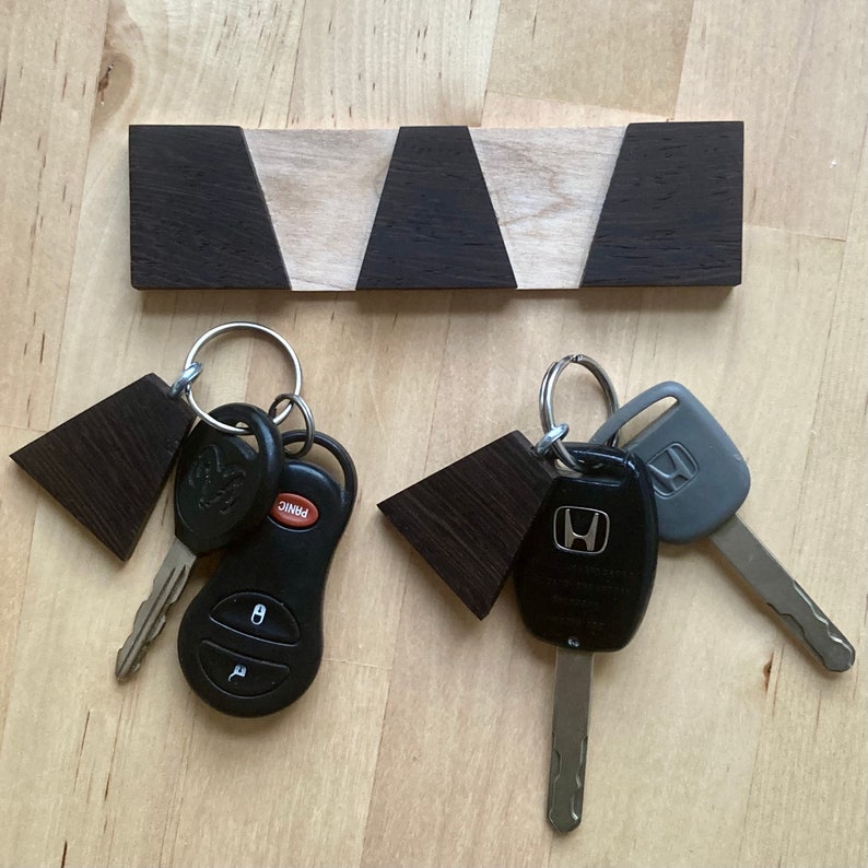 Wood Double Key Rack and Matching Fobs-wenge - Etsy