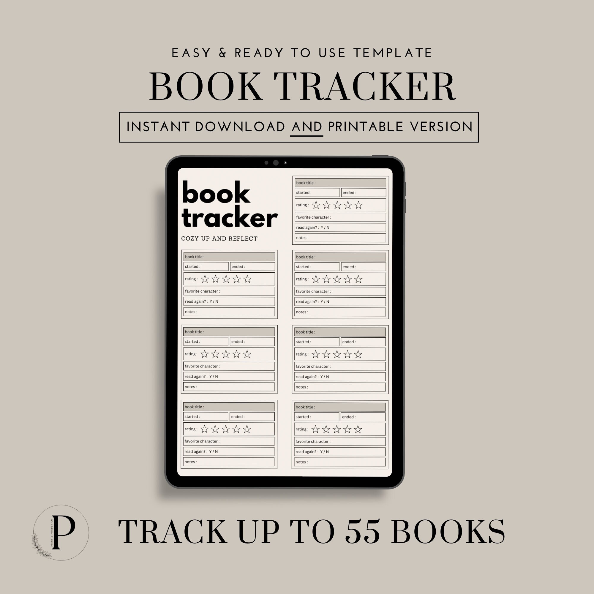 Book Tracker - Digital and Printable Versions - Etsy