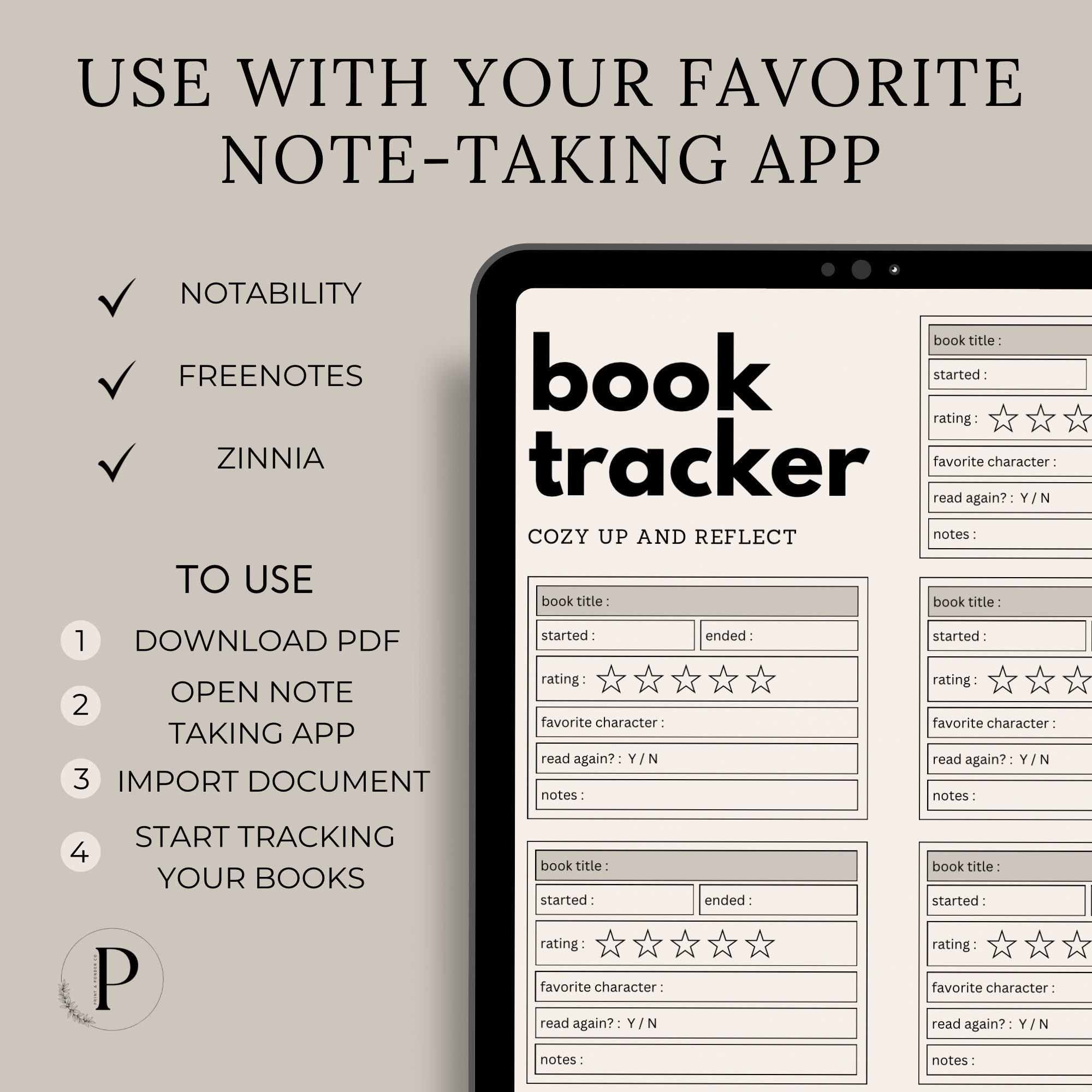 Book Tracker - Digital and Printable Versions - Etsy