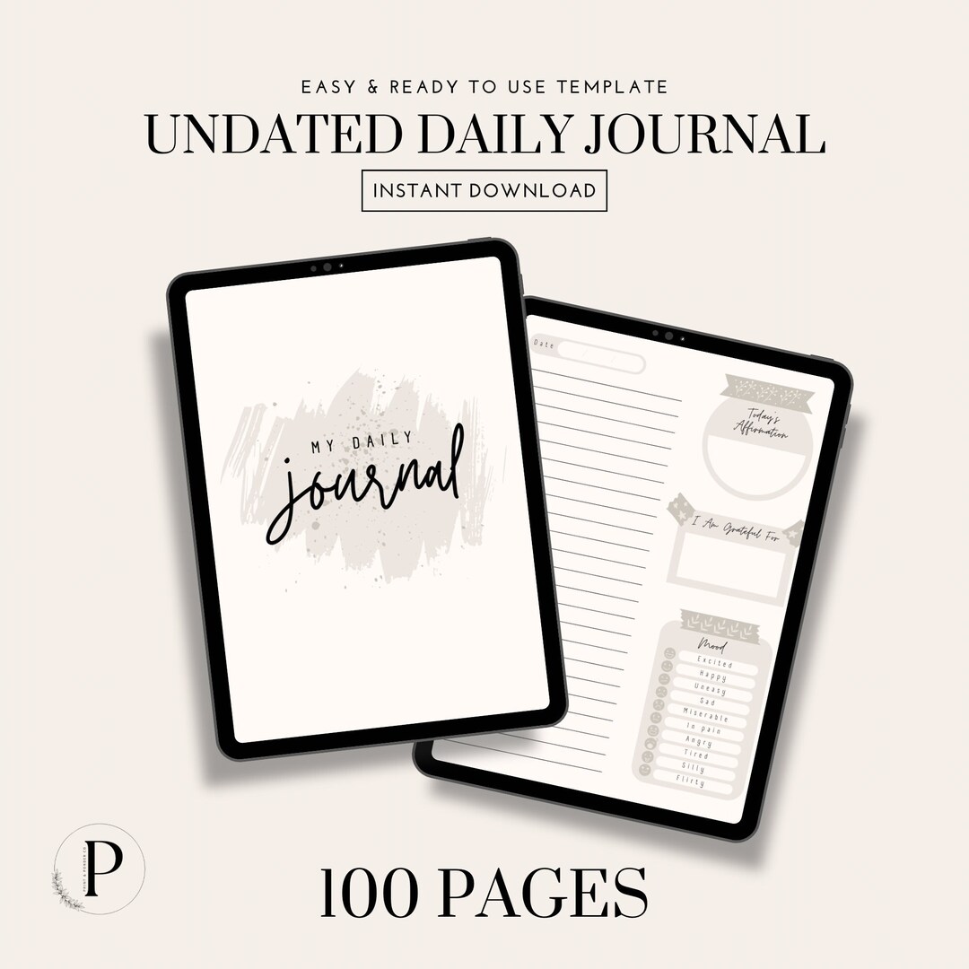 Undated Daily Digital Journal Template - Etsy