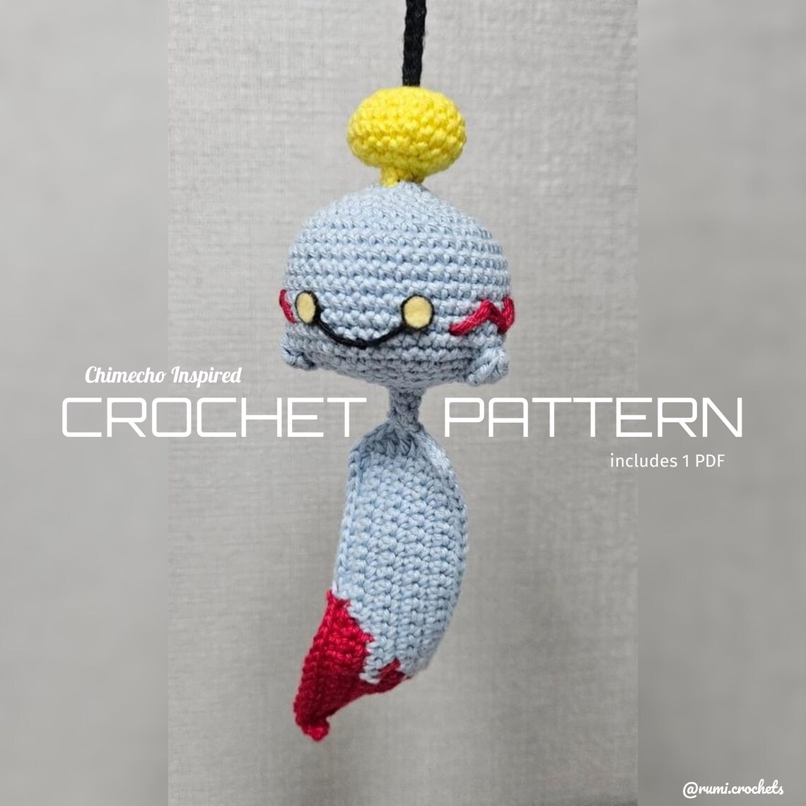 Crochet Pokemon Chimecho Inspired PDF PATTERN - Etsy