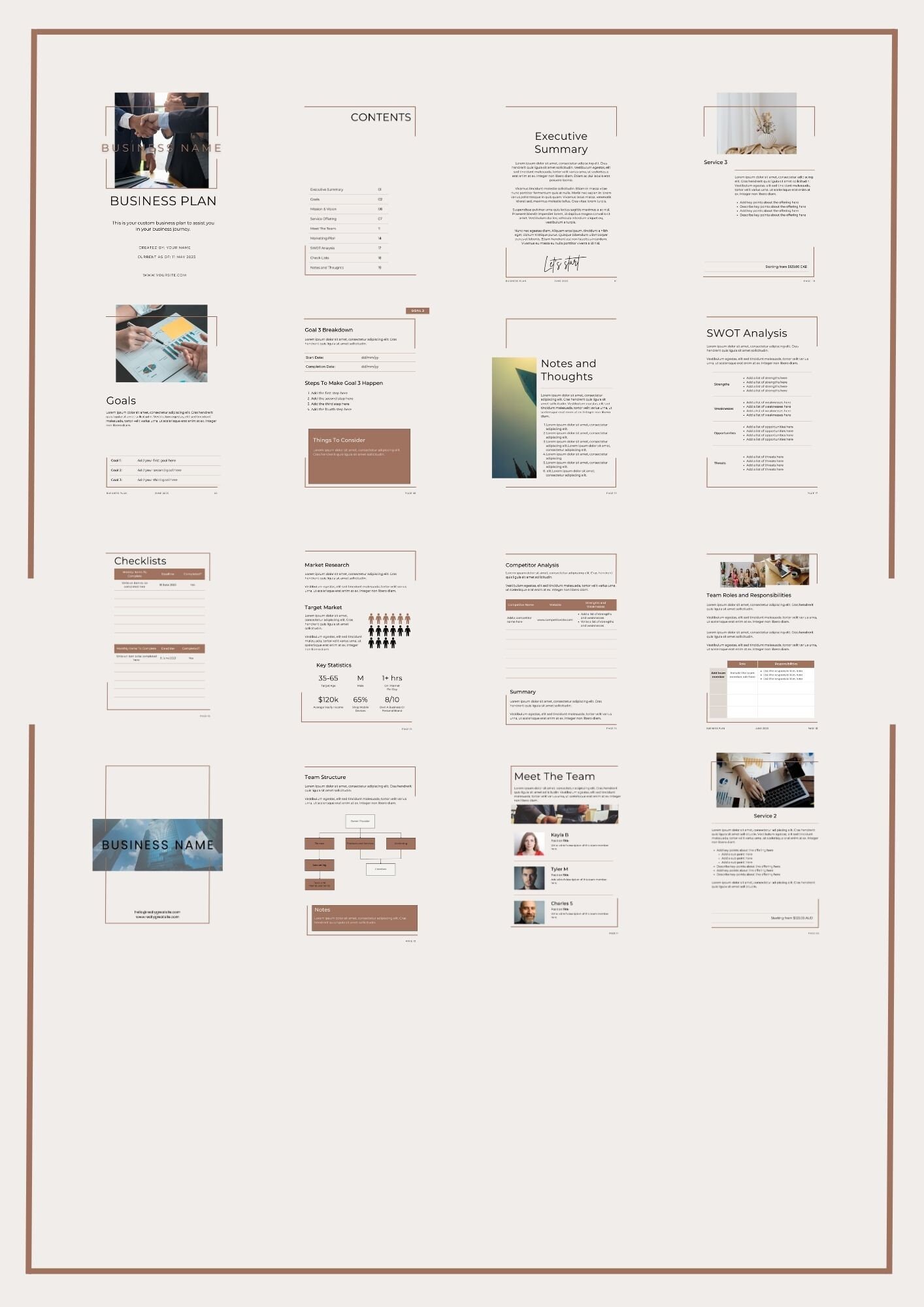 Entrepreneurs Business Plan Template - Etsy