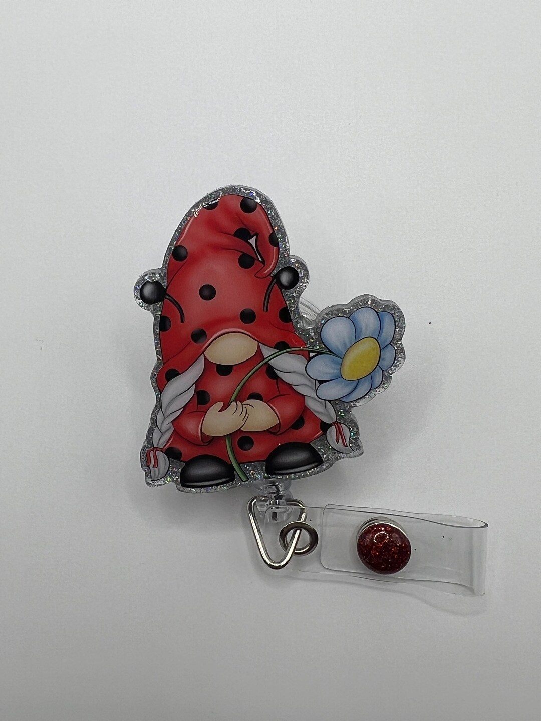 Lady Bug Gnome Badge Reel - Etsy