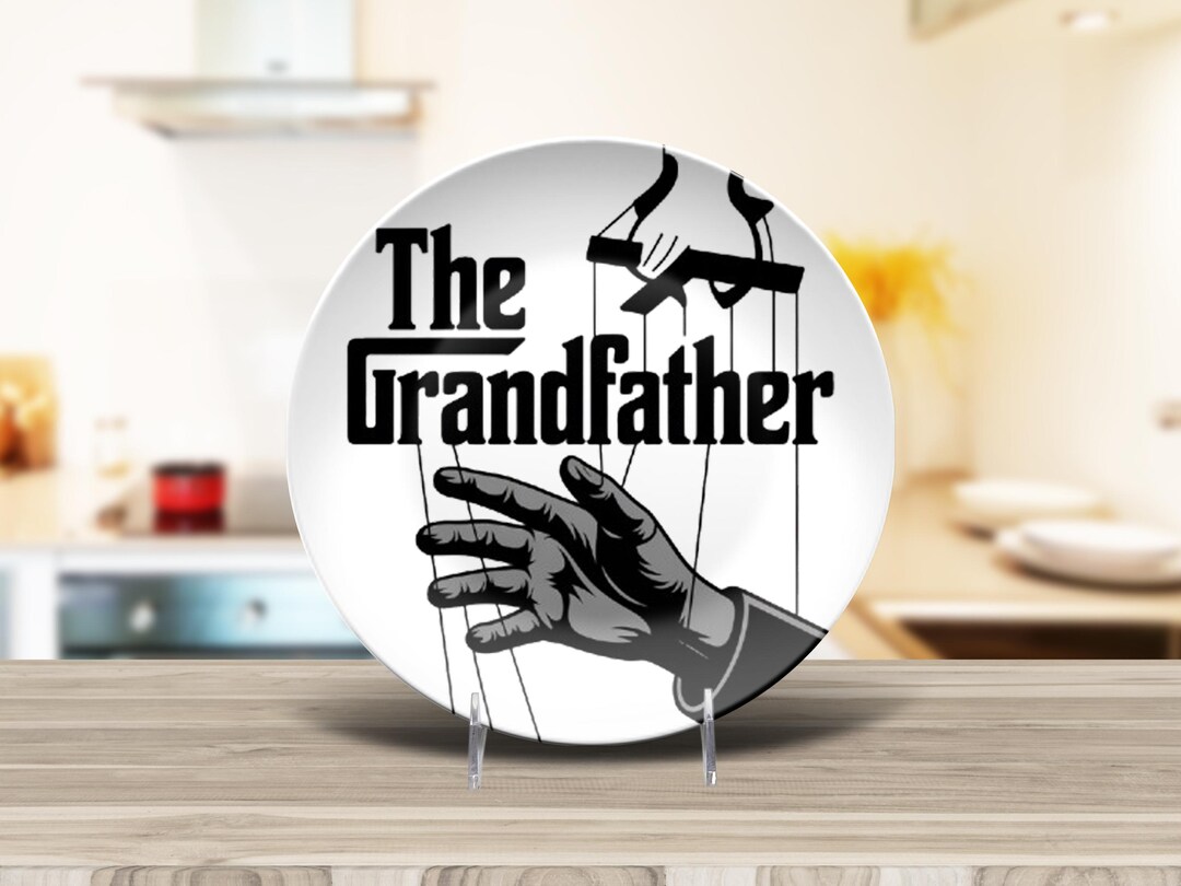 The Grandfather Hand Puppet Plate Vintage Art Pin | Retro Puppet Design ...