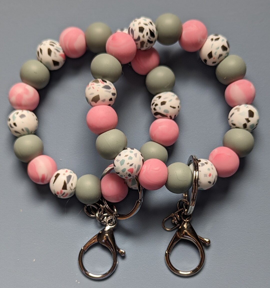 Pink Terrazzo Silicone Key Ring - Etsy