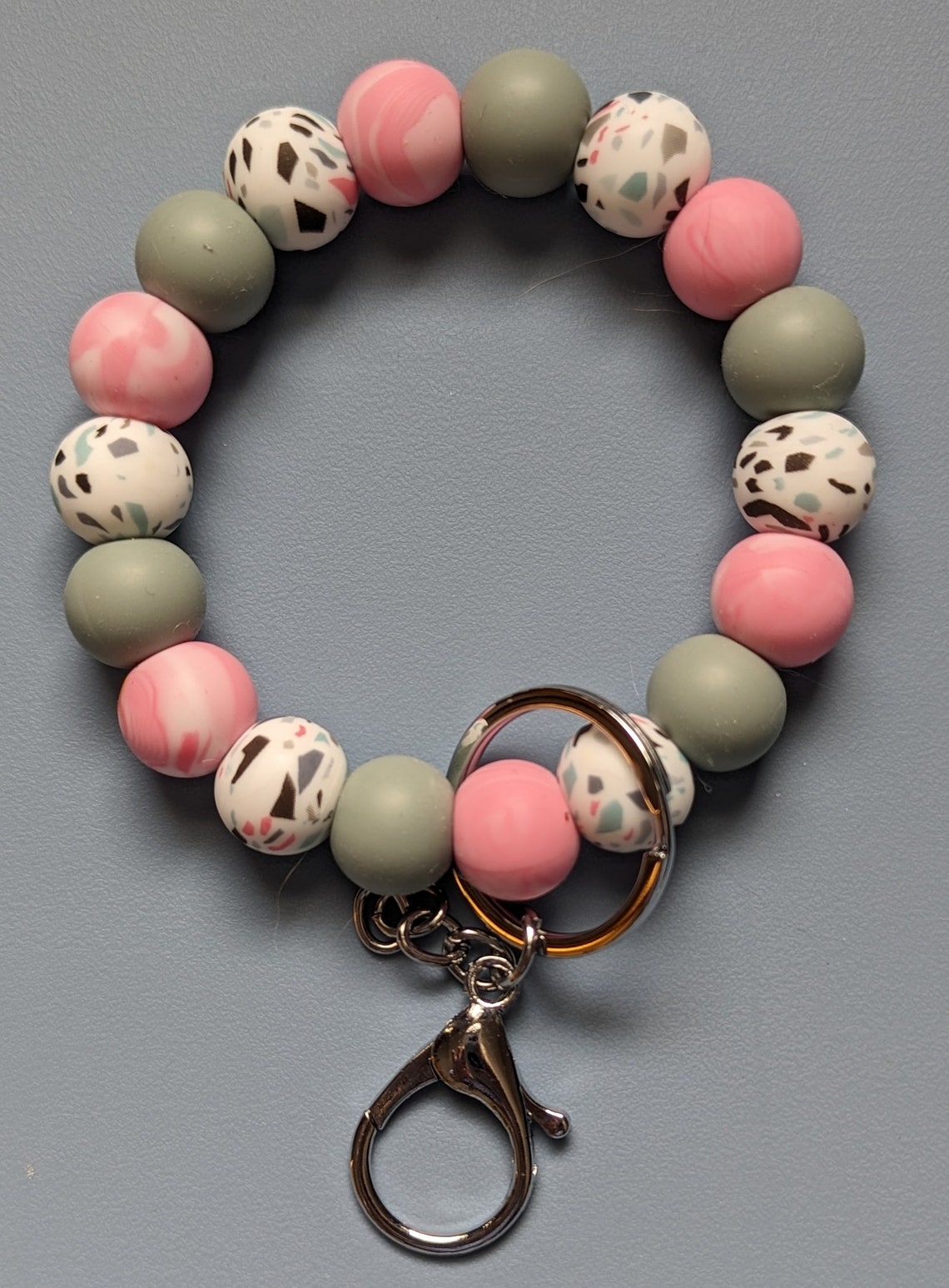 Pink Terrazzo Silicone Key Ring - Etsy