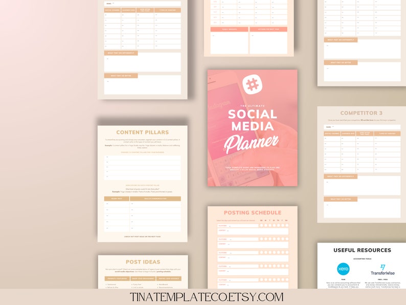 PLR Digital Social Media Planner Master Resell Rights Instagram Tiktok ...