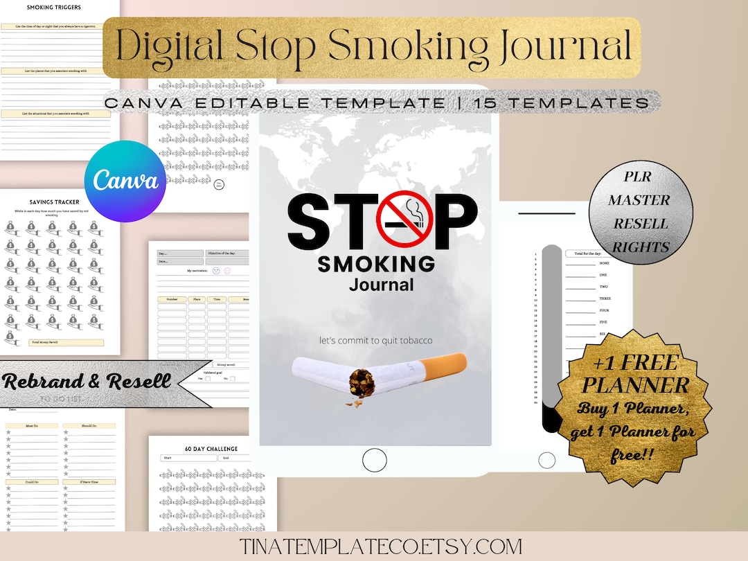 PLR Digital Stop Smoking Journal Master Resell Rights Printable ...