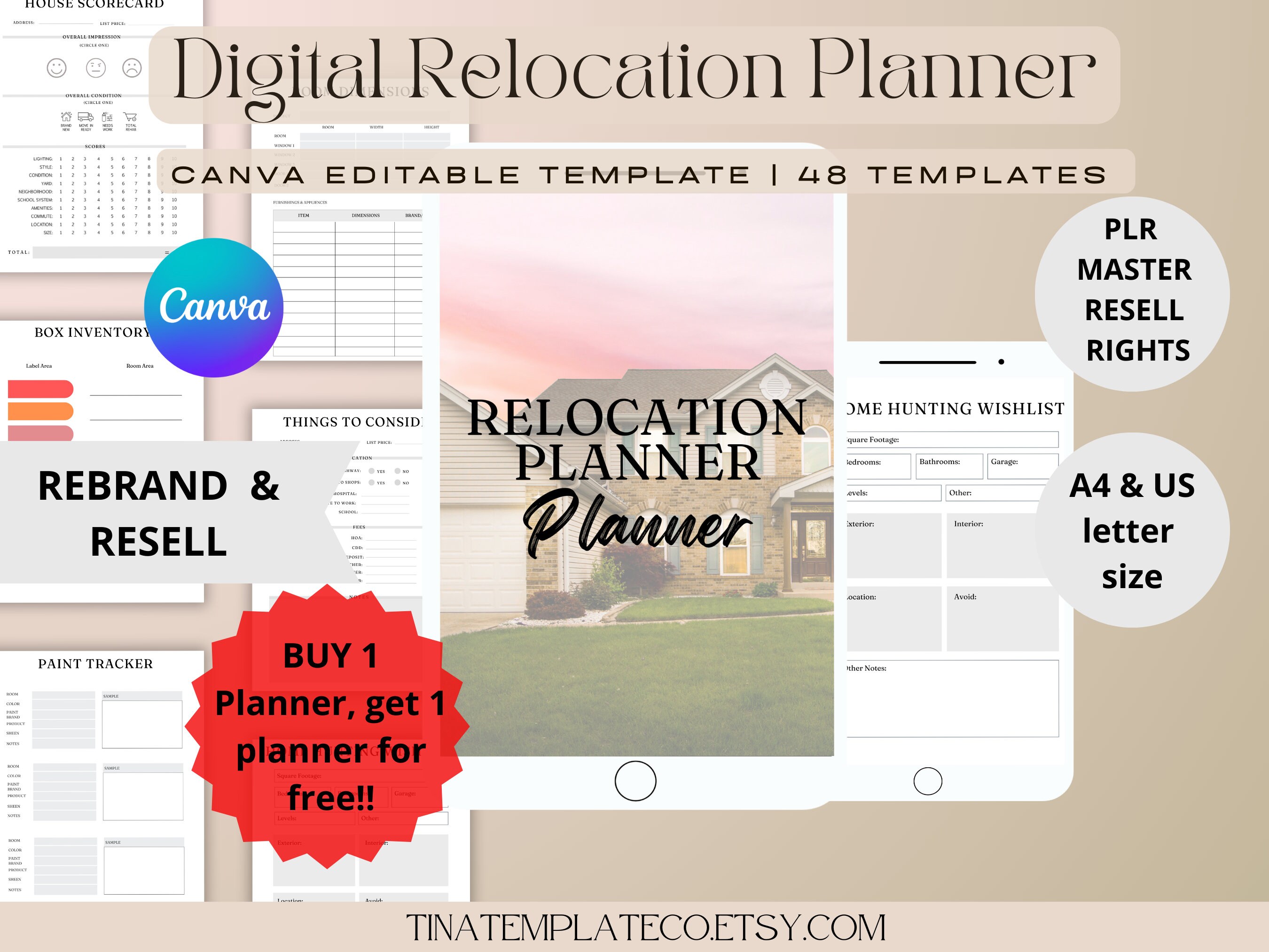 PLR Digital Relocation Planner Master Resell Rights - Etsy