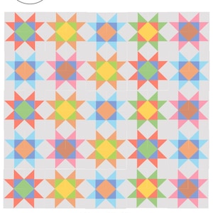 Sawtooth Star Quilt Pattern (5 Sizes- Beginner Friendly and Fat Quarter ...