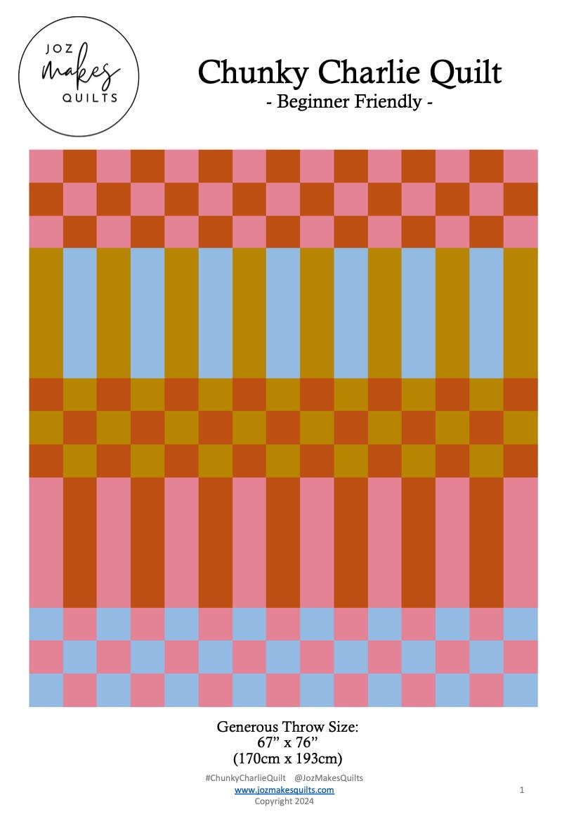 Chunky Charlie Quilt Pattern (fast and Beginner Friendly) - Etsy