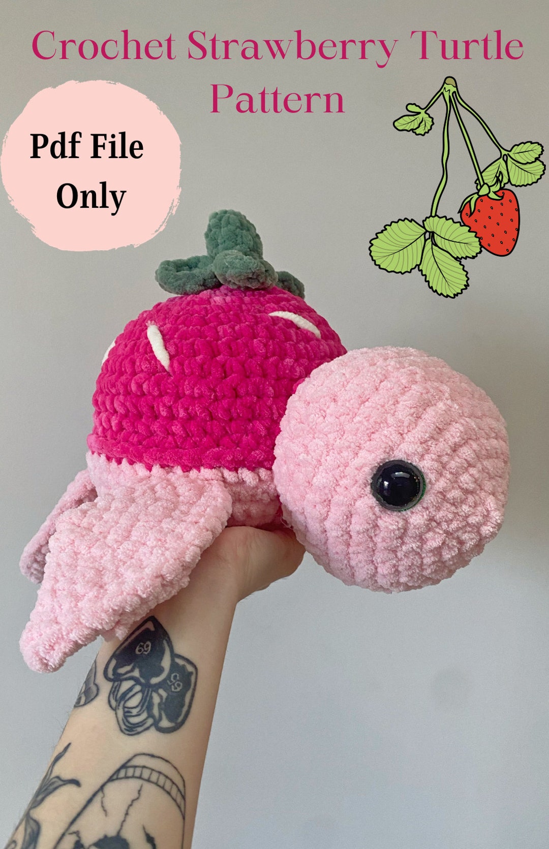 Crochet Strawberry Turtle | Crochet Turtle | Crochet | Crochet Pattern ...