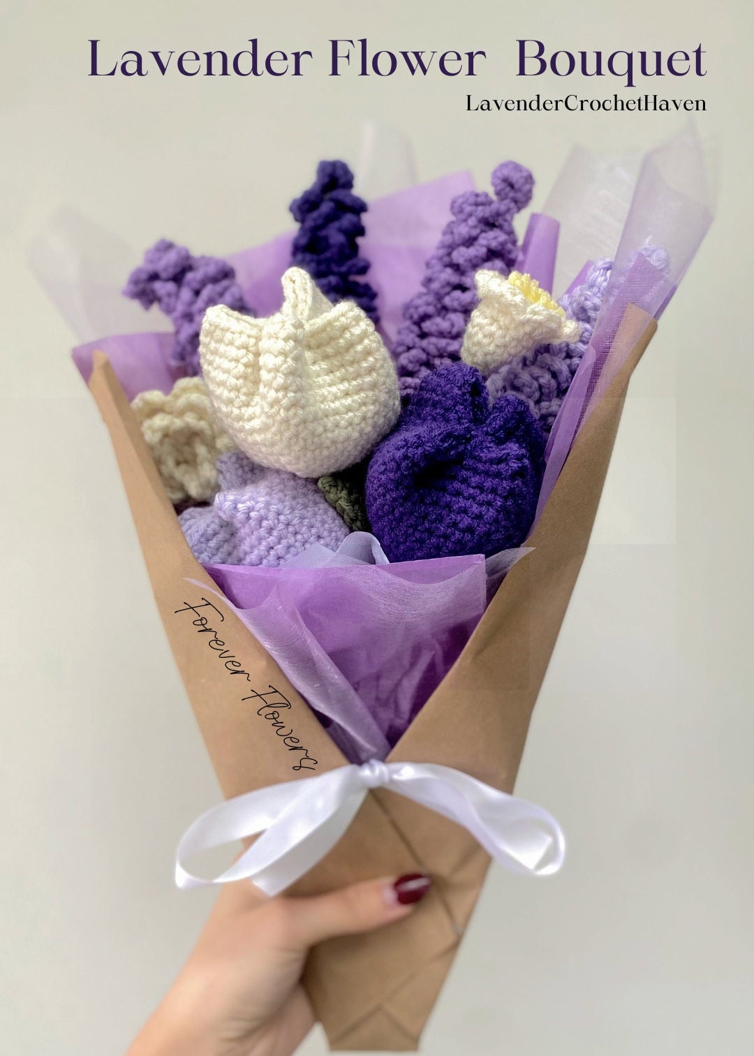 Lavender Crochet Flower Bouquet Crochet Crochet Flower - Etsy