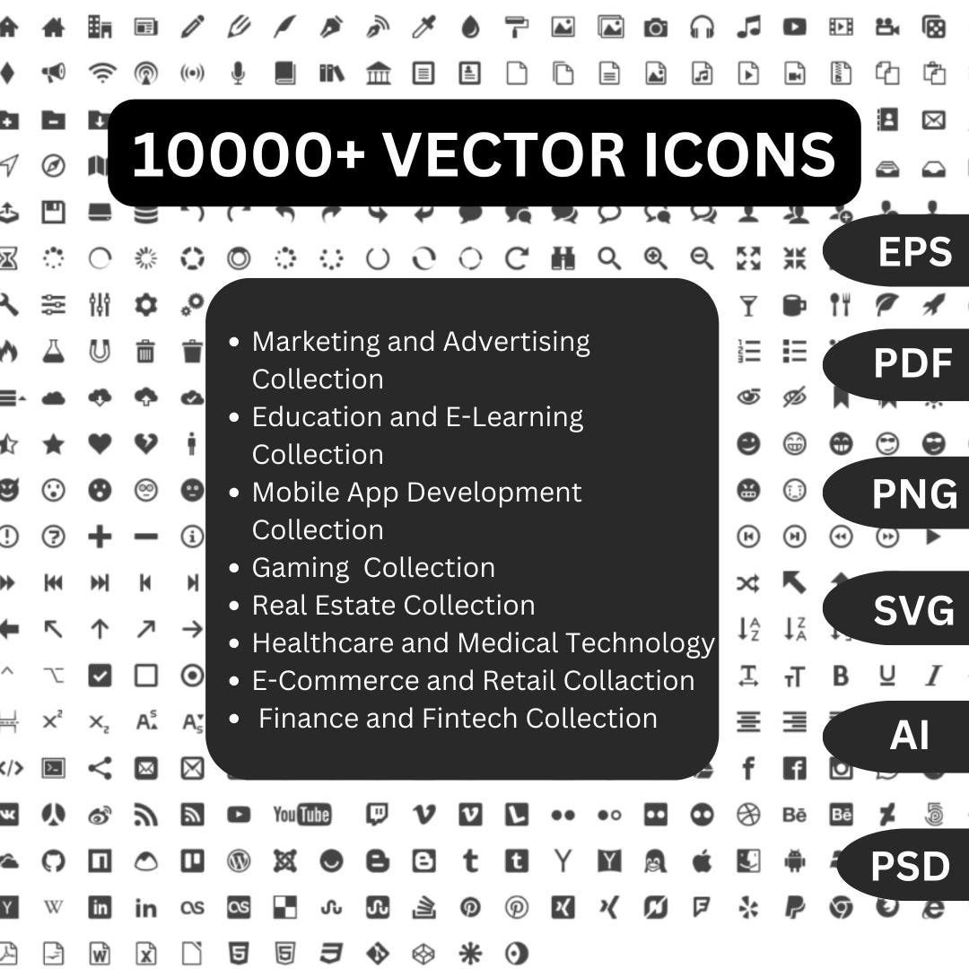 Digital Vector Icons Bundle | Scalable Icon Set for Designers ...